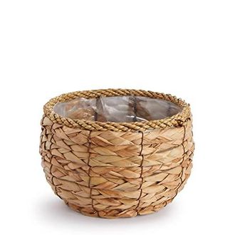 Paco Home Pot De Fleurs Cache-Pot De Plantes Grand Bac Intérieur Osier Tressé Bois, Couleur:Nature, Sets:2pcs Set/Design 1