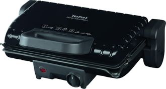 T-fal Minute Grill GC2058 Kontaktgrill, elektrisch, schwarz, Aluminium, rechteckig, Grillrost, 300 x 170 mm, Leistung
