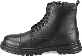 Desa Bottes Cuir Homme 4cm Flat Talon Noir, Marron