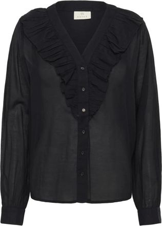 Kaffe Femme, Blouses et Chemises, Noir, Taille: 36 FR KAlane Frill Blouse
