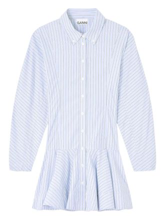 Ganni Minikleid mit Streifen - Blau