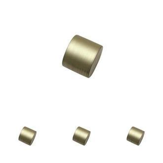 Gardinia Endst&uuml;ck, 2 x Endkappe, Metall, Champagner, f&uuml;r Gardinentechnik &Oslash; 19 mm (Packung mit 4)