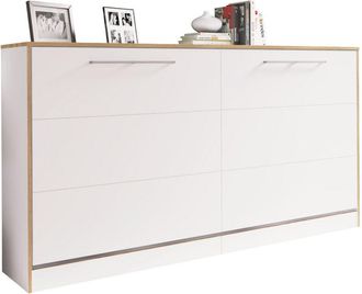 VCM Lit armoire avec base en caillebotis 90x200 H. 114 x B. 213 x T. 43 cm