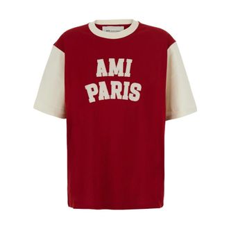 Ami Boxy Crewneck T-Shirt - - Tops - Damen - Rot - M