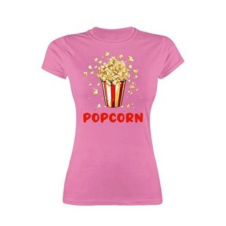 Generic Costume de pop-corn pour femme - T-shirt amusant avec imprim&eacute; popcorn - En coton - Col rond - Manches courtes - Mode d&eacute;contract&eacute; - T-shirt cin&eacute;ma - T-