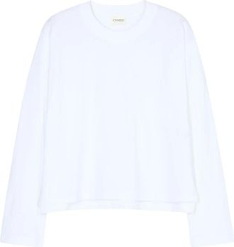 Closed Femme, Tops, Blanc, Taille: 42 FR Crewneck Longsleeve