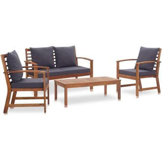vidaXL Vidaxl - Salon de jardin 4 pcs avec coussins Bois dacacia solide