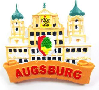 Generic Augsburg Bayern Magnet Poly Germany Souvenir Bavaria 7 cm