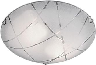 Trio Plafonnier Sandrina verre blanc grain&eacute; 2xE27 &Oslash;40 cm Trio Lighting