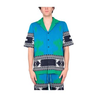 Alanui Homme, Chemises, Multicolore, Taille: S Bowling Collar Front Butt