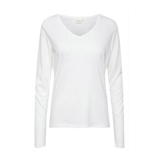 Cream Naia Langarm T-Shirt Snow White - - Tops - Damen - Wei&szlig; - L