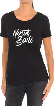 North Sails T-Shirt mit kurzem &Auml;rmel und geripptem Hals - - Tops - Damen - Schwarzk - S