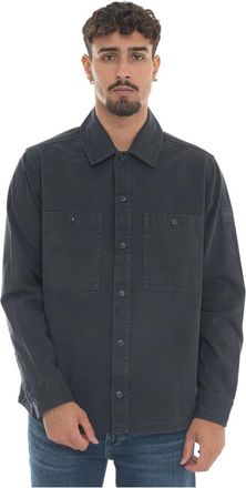 HUGO BOSS Homme, Vestes, Bleu, Taille: S Veste Chemise à Boutons avec Poches