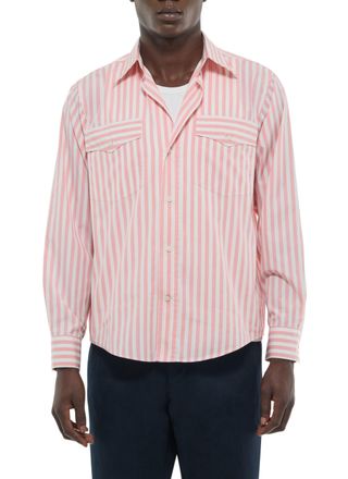 Fursac Chemise &agrave; col hirondelle en coton ray&eacute; - Taille XL - Homme