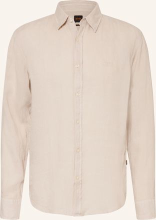 HUGO BOSS Leinenhemd Relegant Regular Fit beige