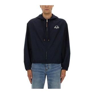 Moschino Veste &agrave; capuche Couture avec logo brod&eacute; - Homme - Vestes - Bleu - Taille: M