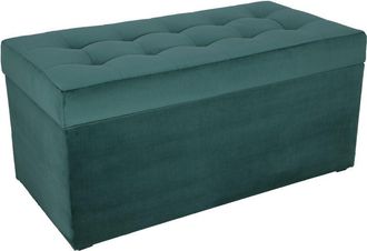 MG Design Polsterhocker 45 x 90 cm Blau mit Stauraum (ca. 100 L), robust und formstabil, bis 300 kg belastbar, komplett montiert und schnell zu reinigen - f&uuml;r W