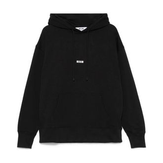 Msgm Msgm, Homme, Sweatshirts et sweats &agrave; capuche, Noir, Taille: L Pull Noir avec Logo Imprim&eacute;
