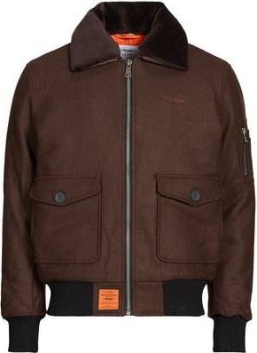 Bombers Original Bombers - umfangreiche Jacke mit kontrastierendem Kragen in gemischter Wolle