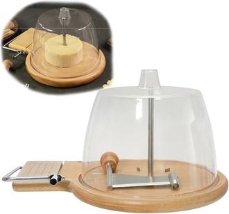 Generic Trancheuse &agrave; Fromage, Roulette &agrave; Fromage Avec Manivelle Et R&acirc;pe Fine, Mat&eacute;riau En Bois Et Tapis Antid&eacute;rapant En Silicone, Coupe-fromages Pour Usage Co