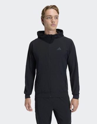 adidas adidas Performance - D4t - Sweat &agrave; capuche dentra&icirc;nement avec fermeture &eacute;clair - Noir