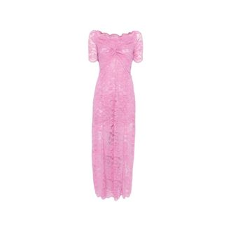 Paco Rabanne Maxikleid mit Spitzendetails - - Dresses - Damen - Rosa - L