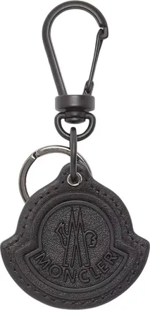 Moncler Homme, Accessoires, Noir, Taille: ONE Size Logo Leather Key Ring