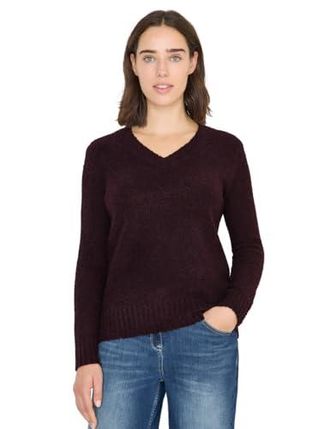 Cecil Pull bouclé à col en V Eggplant Rouge XXL