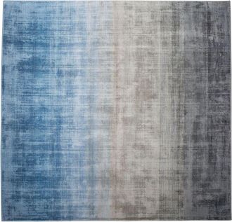 Beliani Beliani - Teppich Grau Blau Kunstseide Baumwolle 200 x 200 cm Ombre Muster Handgewebt Quadratisch