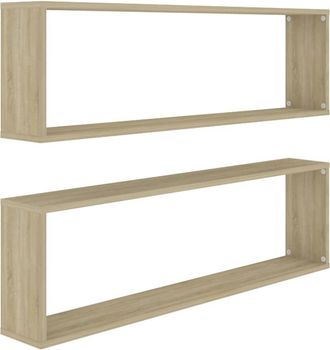 Generic Wandregale, Würfelform, 2 Stück, mehrschichtiges Holz, Möbel, Wandregale, Wandregal, Wandregal zum Aufhängen, Regal für Eingangsbereich, weiß(30 x (10