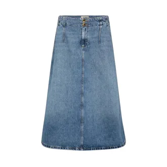 Mos Mosh MOS Mosh - MMLeala Denim Skirt - Femme - Jupes - Bleu - Taille: W26