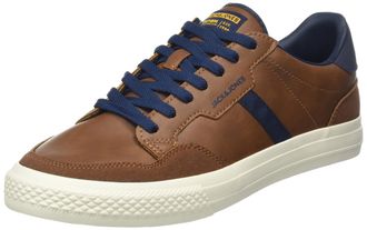 Jack & Jones Herren JFWMORDEN PU Combo 2.5 Sneaker, Cognac, 45 EU