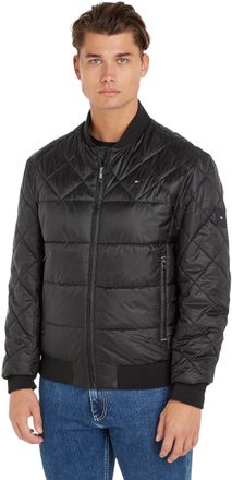 Tommy Hilfiger Herren Jacke Packable Recycled Bomber Übergangsjacke, Schwarz (Black), XXL