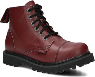 Nagaba Bottes Féminins de combat - Armée Ranger 6H Ultra Léger Chaussures en cuir Grunge - Unisexe, 6 trous - Marron - 40