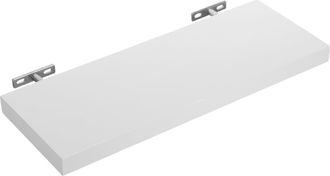 TOPBATHY Wandregal aus Naturholz Schwebend Wei&szlig; Rustikales Holzregal zur Wandmontage f&uuml;r K&uuml;che Esszimmer Dekoratives Landhaus Wandboard mit Montagezubeh&ouml;r