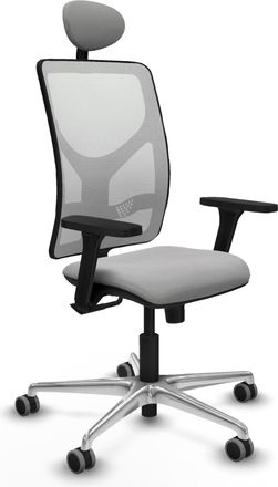 Piqueras y Crespo B&uuml;ro-Schreibtischstuhl mit 3D-Armlehnen, h&ouml;henverstellbarer Lendenwirbelst&uuml;tze und festem Kopfteil, ausgestattet mit 3 Positionen und Schneideschaum, 