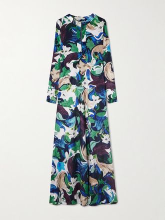 Mary Katrantzou Carrington Maxikleid Aus Bedrucktem Jersey - Blau