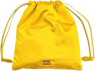 Miu Miu Pre-owned Duchess Silk Pouch - Femme - Pre-owned - Jaune - Taille: ONE Size