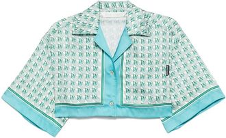 Palm Angels t-shirt crop à motif monogrammé - Vert