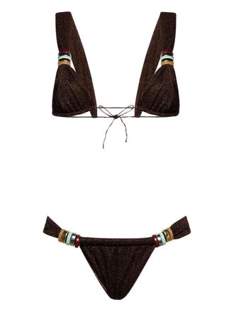 Os&eacute;ree Lumi&egrave;re Bikini mit mehreren Ringen - Braun