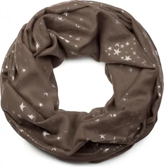 styleBREAKER Schlauchschal Loop Schal mit Metallic Sterne Print