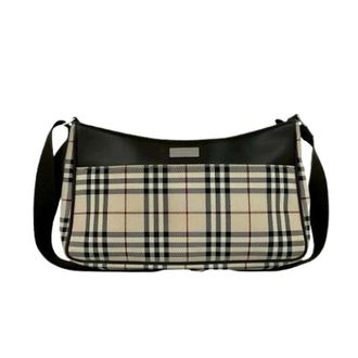 Burberry Pre-owned Sac bandouli&egrave;re en toile et cuir - Femme - Pre-owned - Beige - Taille: ONE Size