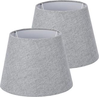 Navaris 2x Abat-jour - Set 2 abat-jour gris int&eacute;rieur blanc pour ampoule E27- Diam&egrave;tre int&eacute;rieur 41mm compatible avec ampoules correspondantes