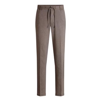 HUGO BOSS Homme, Pantalons, Brun, Taille: W34 L34 Pantalon Coupe Moderne en Lin M&eacute;lang&eacute;