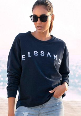 Elbsand Sweatshirt Sontje mit Flockprint vorne, sportlich-casual