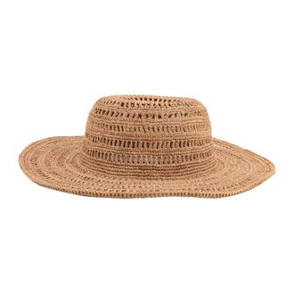 Ibeliv Femme, Accessoires, Beige, Taille: ONE Size Chapeau en raphia &agrave; larges bords perfor&eacute;s