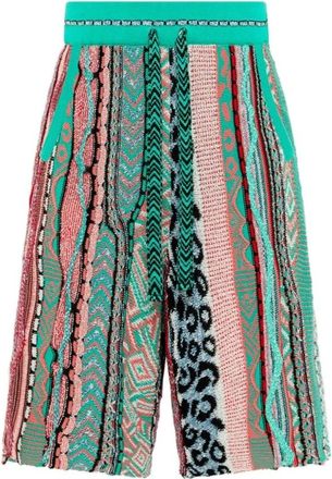 Laneus Homme, Shorts, Multicolore, Taille: M Patterned Drawstring Bermuda Shorts