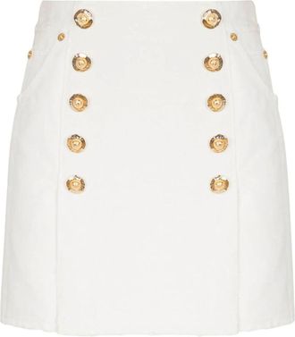 Balmain Femme, Jupes, Blanc, Taille: 40 FR Mini-jupe crois&eacute;e