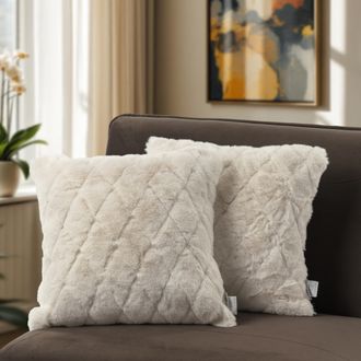 Paco Home 2er Set Boho Kissenbezug Deko Wohnzimmer Kissen Aesthetic Kopfkissen Schlafzimmer Kissenhülle Einfarbig Waschbar, Farbe:Creme, Sets:2pcs-Set