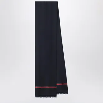 Gucci Stola aus Wolle und Seide in Nachtblau